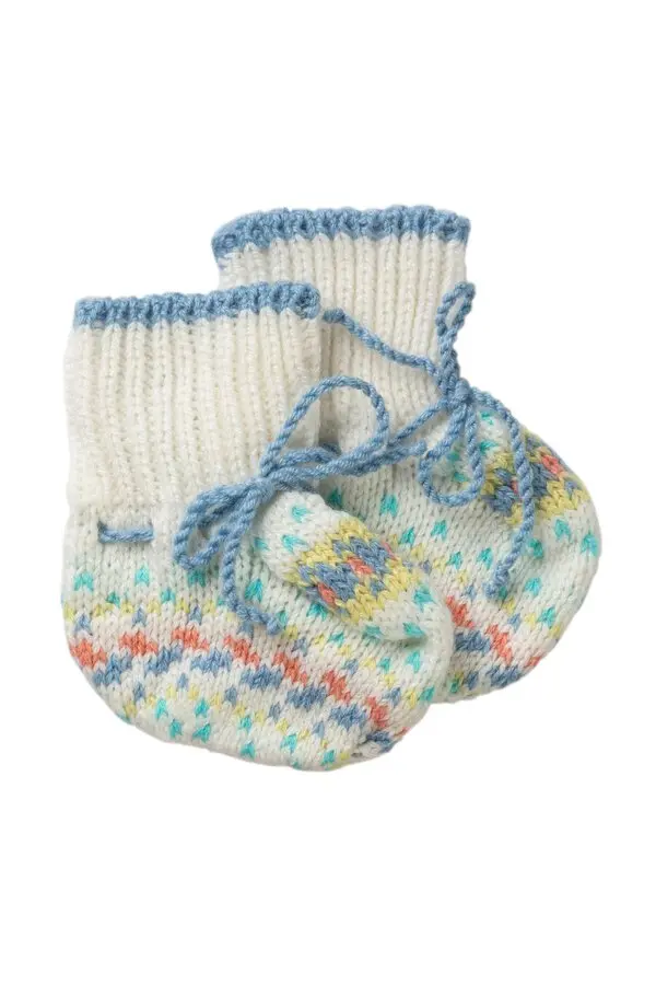 Johnstons Of Elgin Fairisle Cashmere Baby Booties