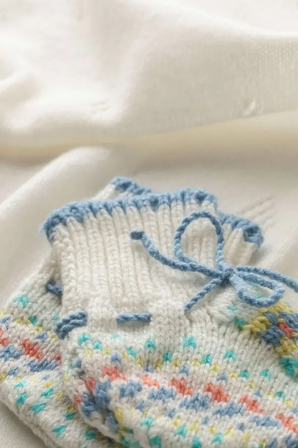 Johnstons Of Elgin Fairisle Cashmere Baby Booties
