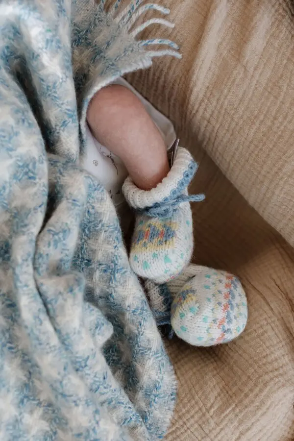 Johnstons Of Elgin Fairisle Cashmere Baby Booties