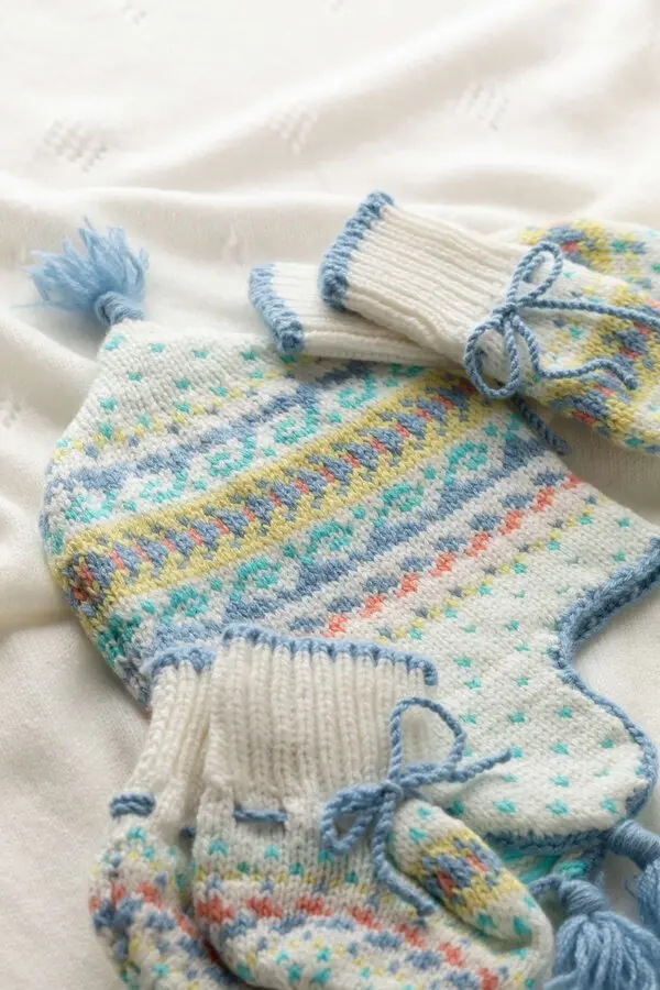 Johnstons Of Elgin Fairisle Cashmere Baby Booties