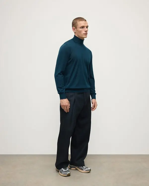Johnstons Of Elgin Superfine Cashmere Roll Neck Jumper - Green