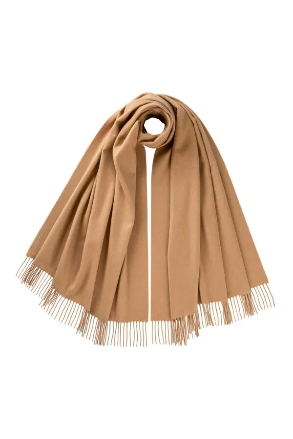Johnstons Of Elgin Camel Cashmere Stole - Brown