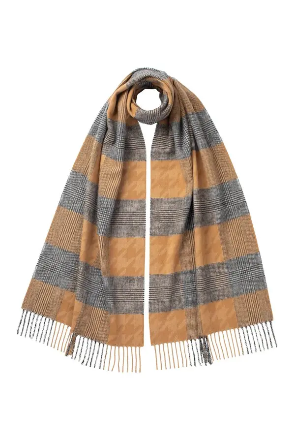 Johnstons Of Elgin Camel Highgrove Heritage Scarf - Brown