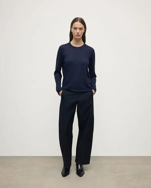 Johnstons Of Elgin Superfine Cashmere Jumper - Navy