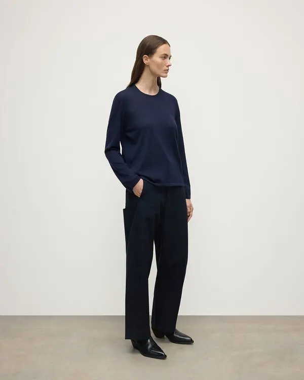 Johnstons Of Elgin Superfine Cashmere Jumper - Navy