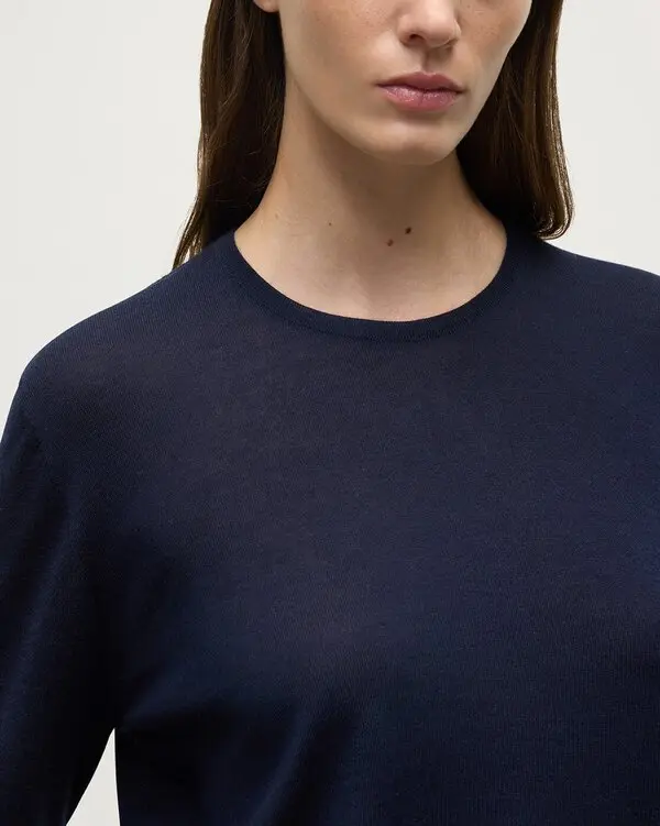 Johnstons Of Elgin Superfine Cashmere Jumper - Navy