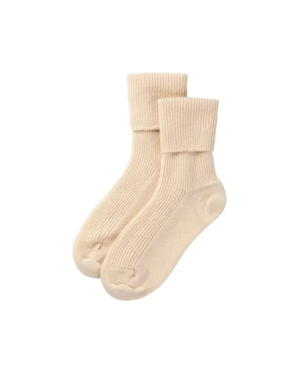 Johnstons Of Elgin Cashmere Ankle Socks - Cream