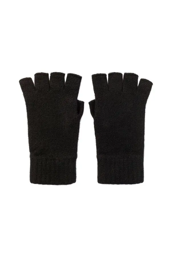 Johnstons Of Elgin Fingerless Cashmere Gloves - Black