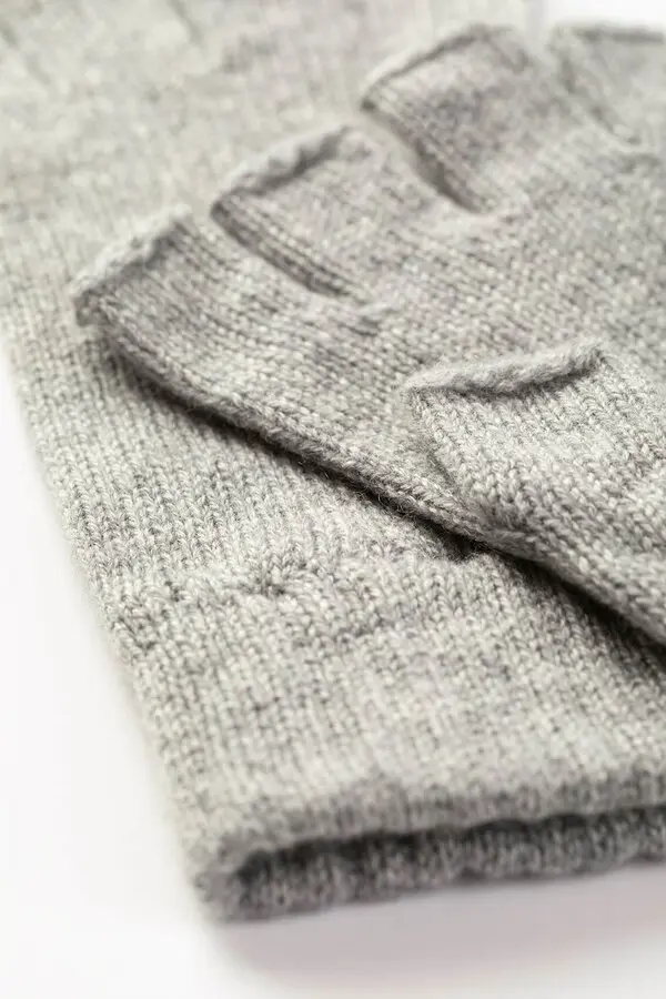 Johnstons Of Elgin Fingerless Cashmere Gloves - Grey
