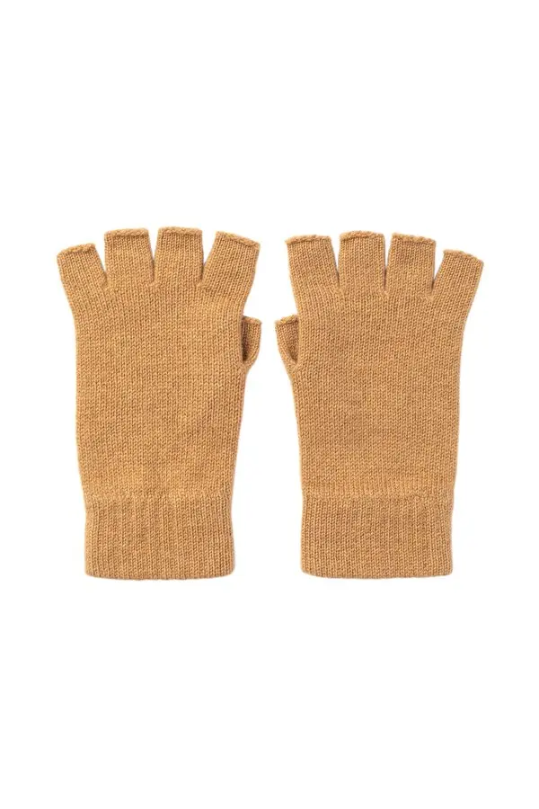 Johnstons Of Elgin Fingerless Cashmere Gloves - Brown