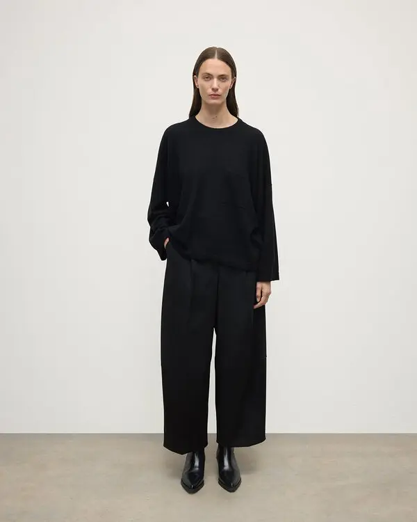 Johnstons Of Elgin Gauzy Pocket Cashmere Jumper - Black
