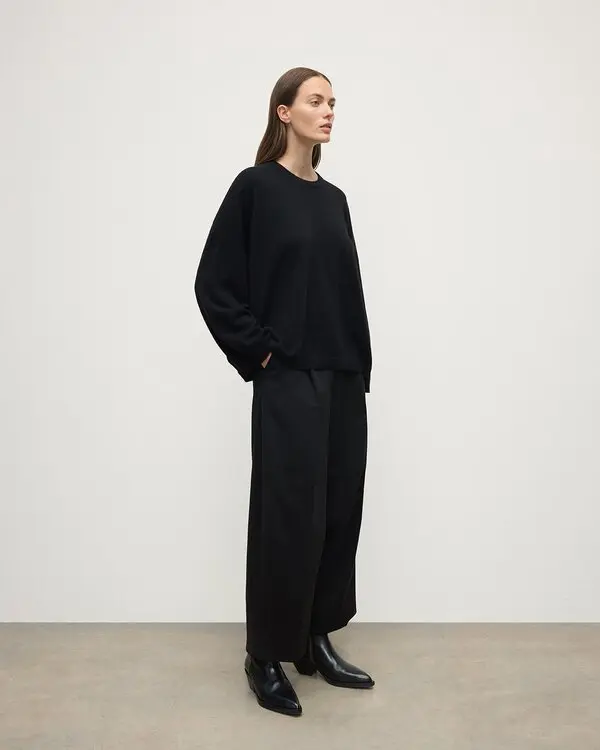 Johnstons Of Elgin Gauzy Pocket Cashmere Jumper - Black
