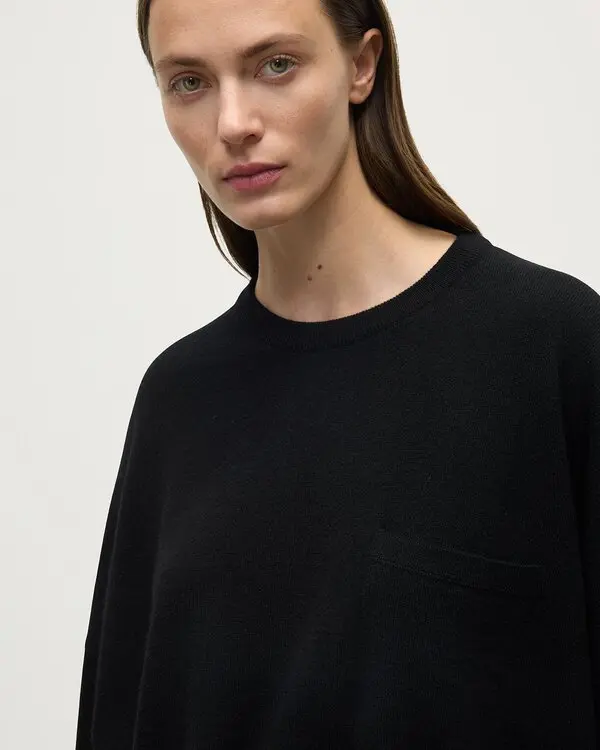 Johnstons Of Elgin Gauzy Pocket Cashmere Jumper - Black