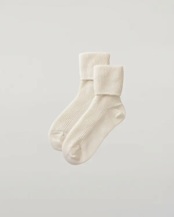 Johnstons Of Elgin Cashmere Lounge Socks - White