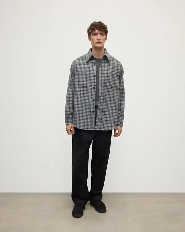Johnstons Of Elgin Cashere Wool Blend Overshirt - Grey