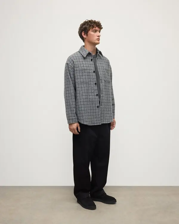 Johnstons Of Elgin Cashere Wool Blend Overshirt - Grey