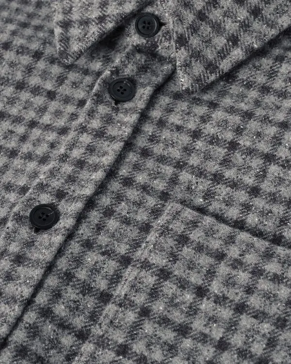 Johnstons Of Elgin Cashere Wool Blend Overshirt - Grey