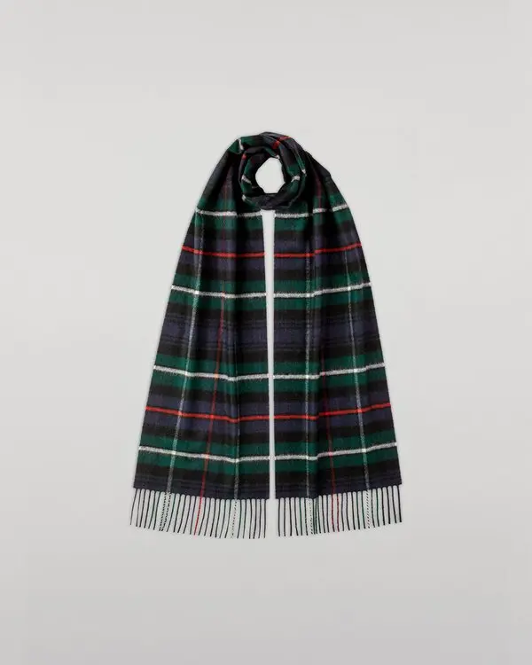 Johnstons Of Elgin Mackenzie Tartan Cashmere Scarf - Navy