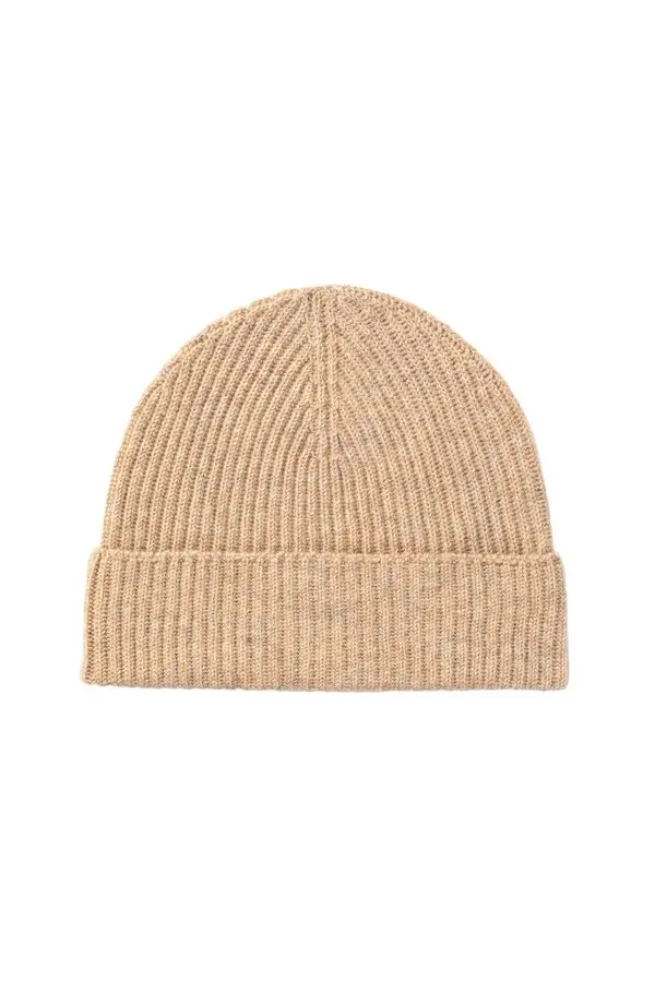 Johnstons Of Elgin Ribbed Cashmere Beanie - Natural