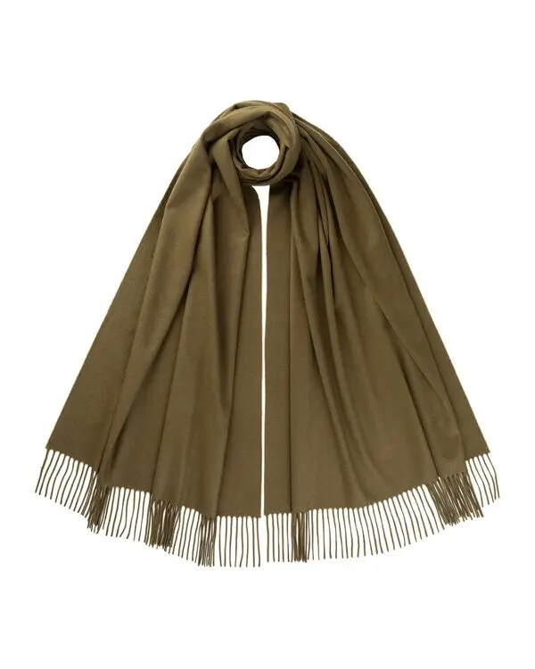 Johnstons Of Elgin Olive Cashmere Stole - Green