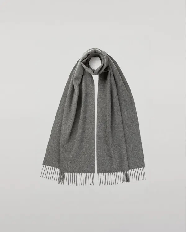 Johnstons Of Elgin Merino Wool Mid Scarf - Grey