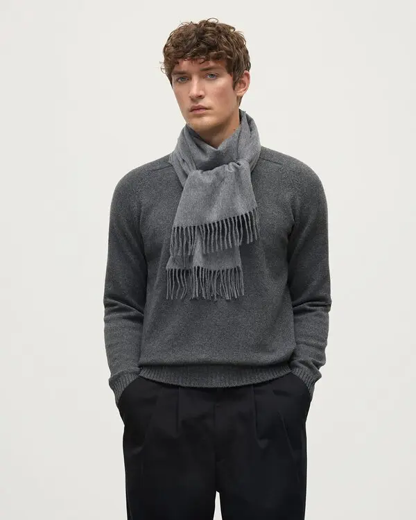 Johnstons Of Elgin Merino Wool Mid Scarf - Grey