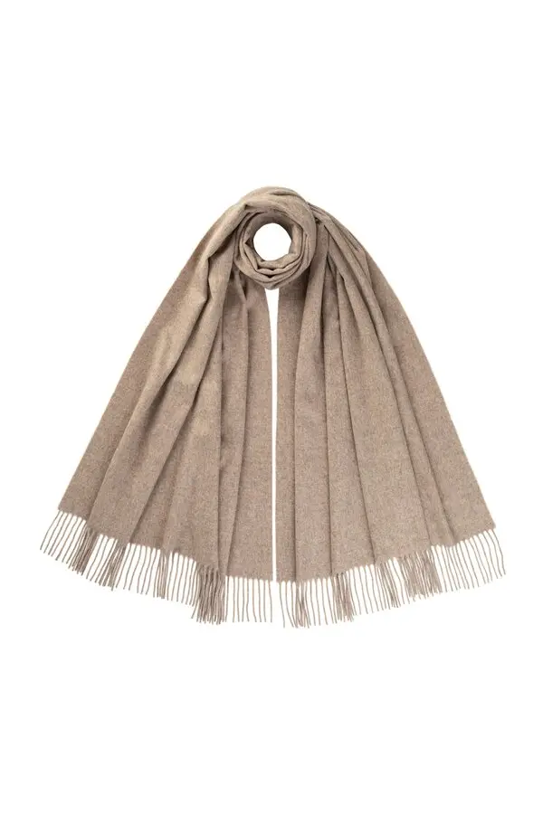 Johnstons Of Elgin Light Brown Cashmere Stole - Natural