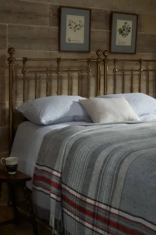 Johnstons Of Elgin Donegal Check Bed Throw In Russet