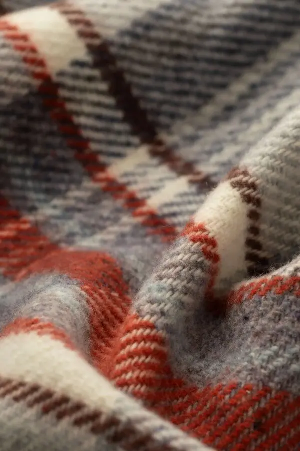 Johnstons Of Elgin Donegal Check Bed Throw In Russet