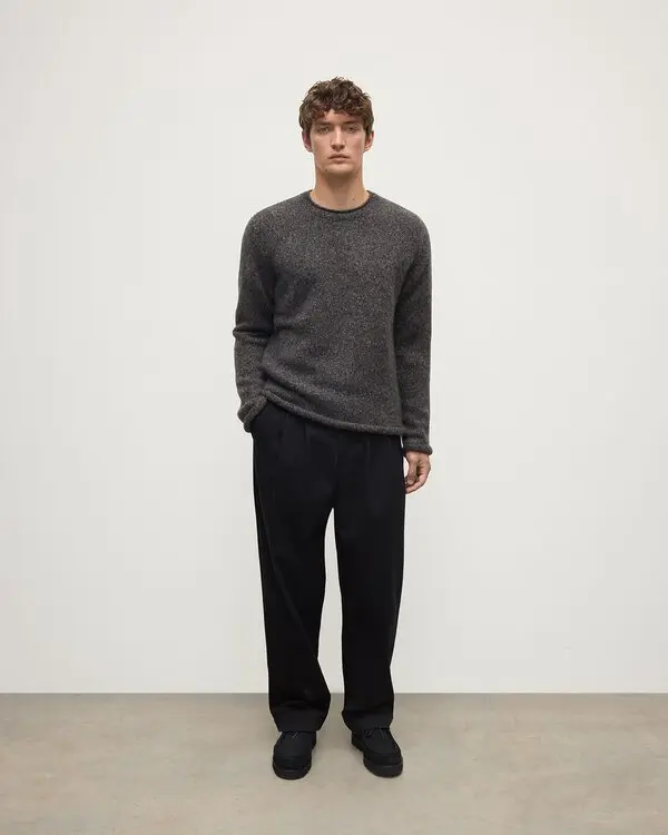 Johnstons Of Elgin Brushed Cashmere Silk Jumper - Grey