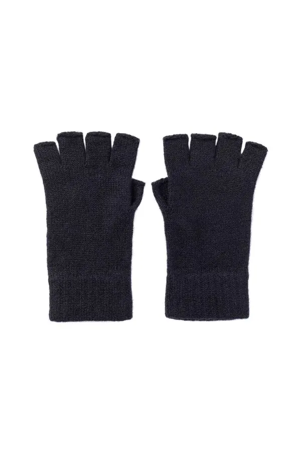 Johnstons Of Elgin Fingerless Cashmere Gloves - Navy