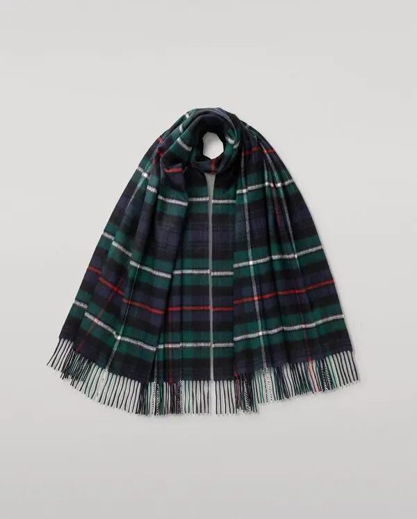 Johnstons Of Elgin Mackenzie Tartan Cashmere Stole - Navy