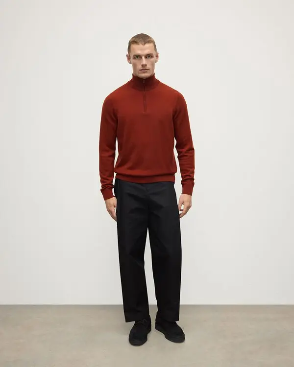 Johnstons Of Elgin Cashmere Zip Neck Jumper - Red