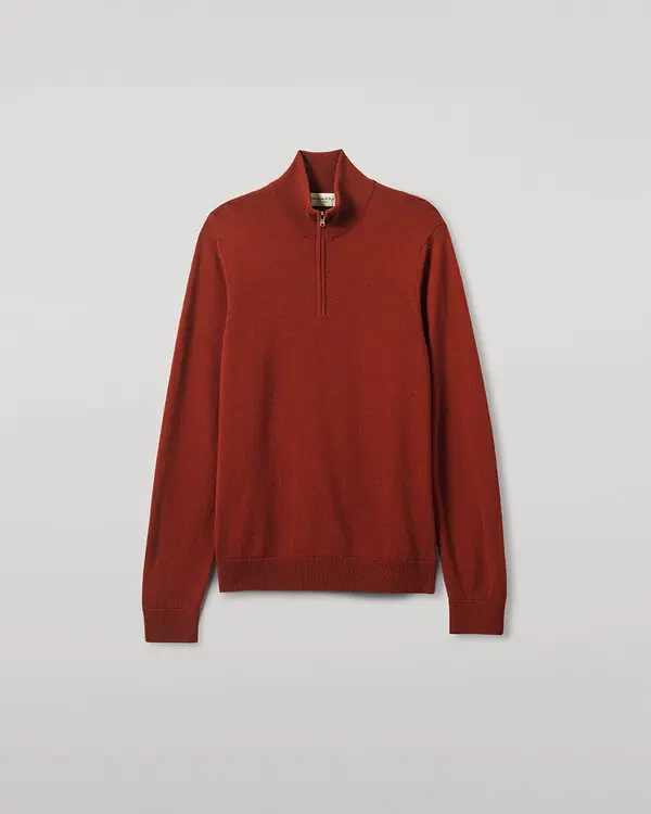 Johnstons Of Elgin Cashmere Zip Neck Jumper - Red