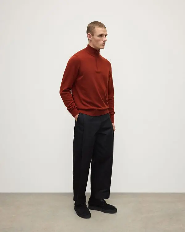 Johnstons Of Elgin Cashmere Zip Neck Jumper - Red