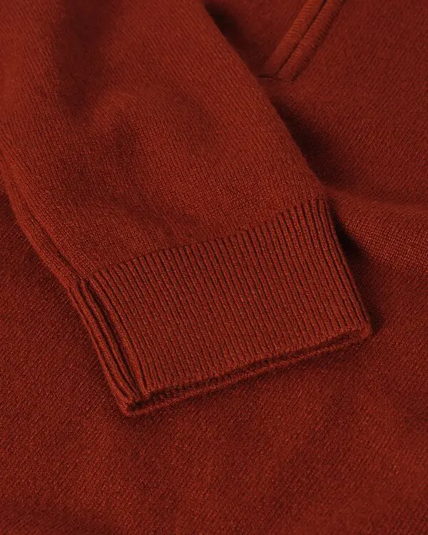 Johnstons Of Elgin Cashmere Zip Neck Jumper - Red