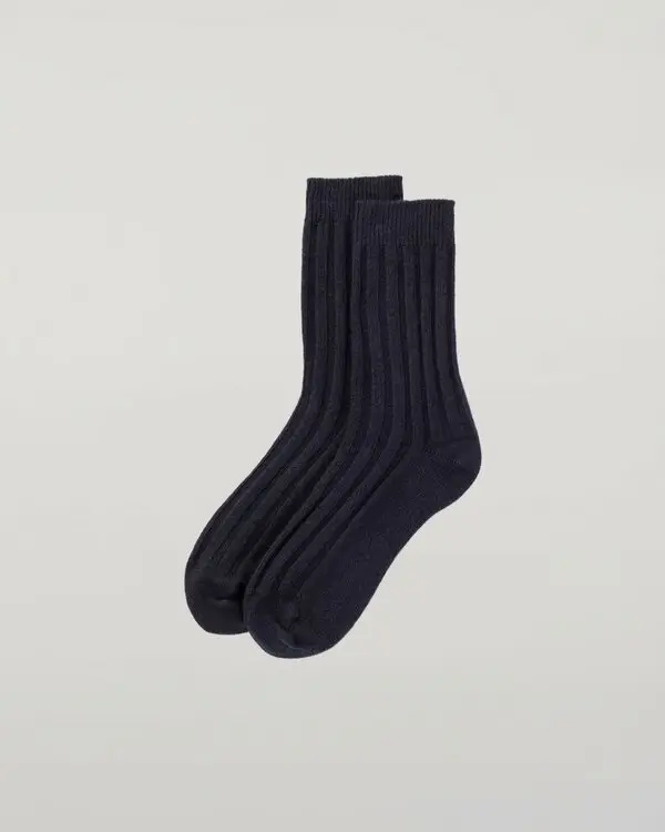 Johnstons Of Elgin Cashmere Travel Socks - Navy