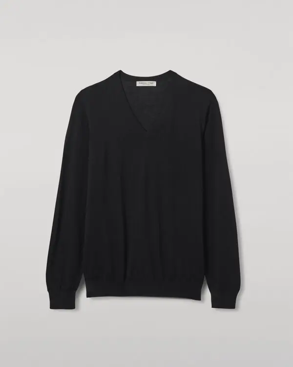 Johnstons Of Elgin V-neck Cashmere Jumper - Black