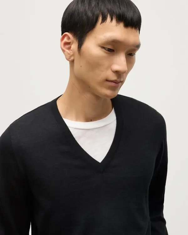 Johnstons Of Elgin V-neck Cashmere Jumper - Black