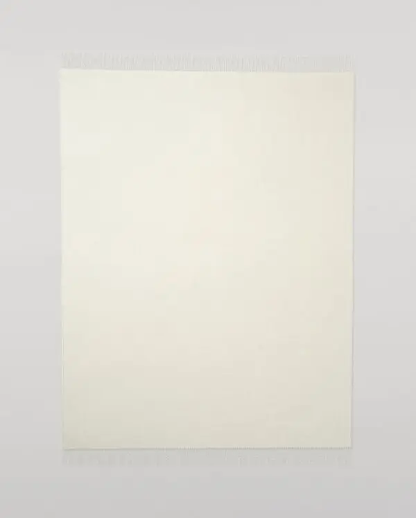 Johnstons Of Elgin Reversible Light & White Cashmere Throw - Grey