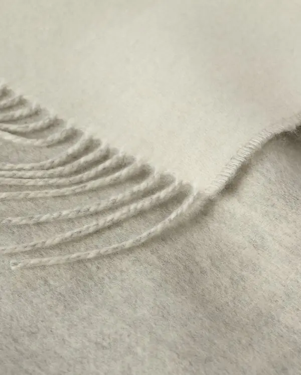Johnstons Of Elgin Reversible Light & White Cashmere Throw - Grey