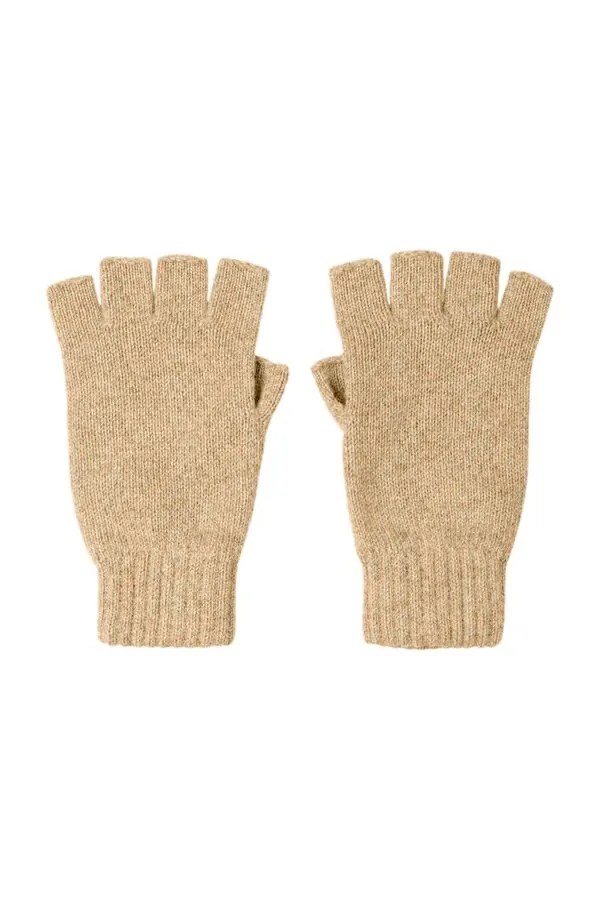 Johnstons Of Elgin Fingerless Cashmere Gloves - Natural