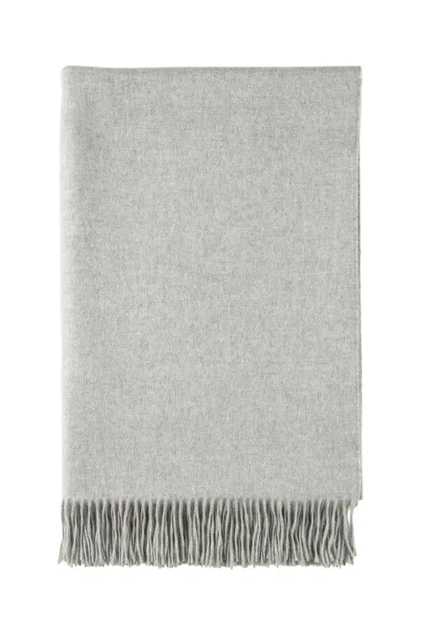 Johnstons Of Elgin Light Cashmere Bed Throw - Grey