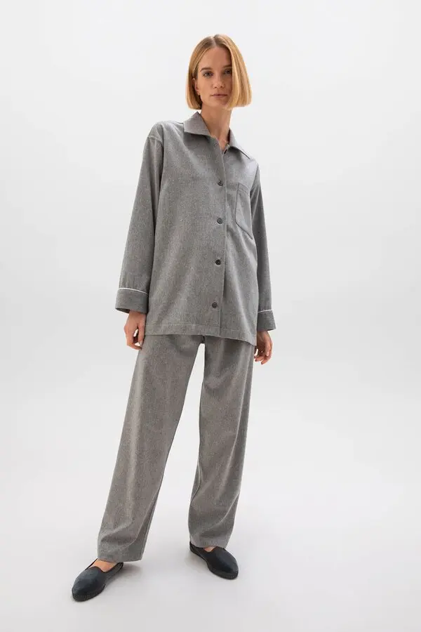 Johnstons Of Elgin Cashmere Pyjama Lounge Set - Grey
