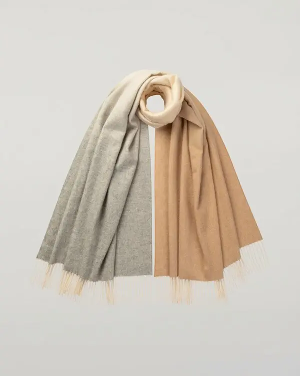 Johnstons Of Elgin Camel Ombré Cashmere Stole - Natural