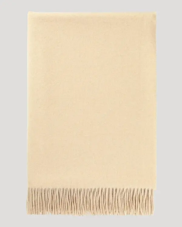 Johnstons Of Elgin Plain Cashmere Throw In Blonde - Natural