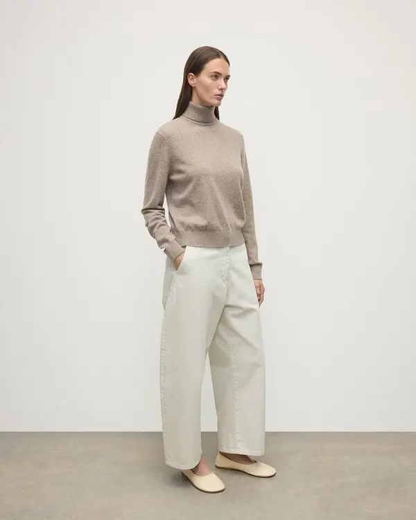 Johnstons Of Elgin Cashmere Roll Neck Jumper - Natural