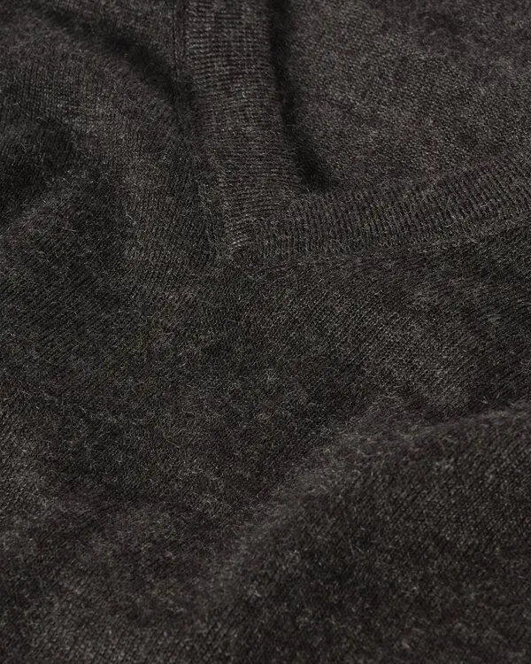 Johnstons Of Elgin Fin V-neck Superfine Cashmere Jumper - Grey