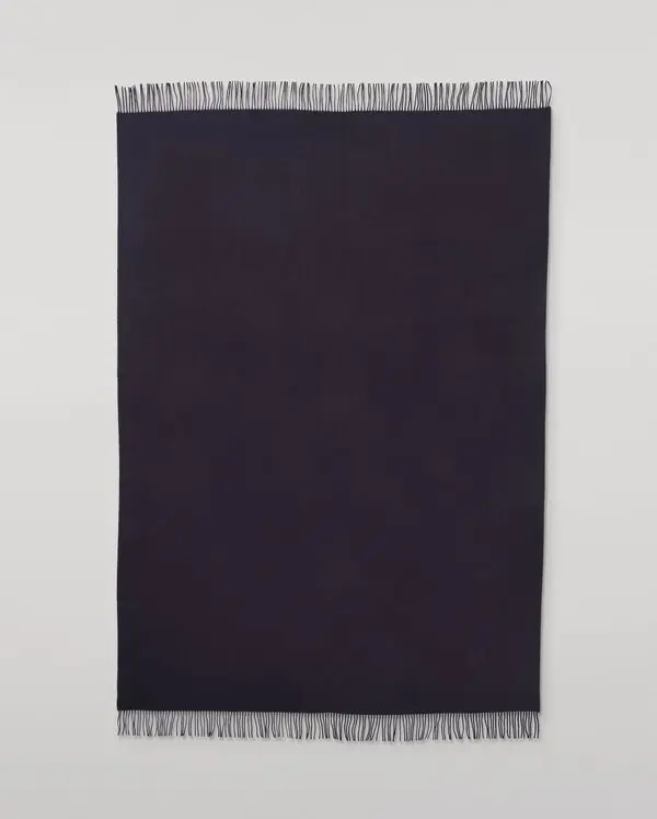 Johnstons Of Elgin Plain Dark Cashmere Throw - Navy