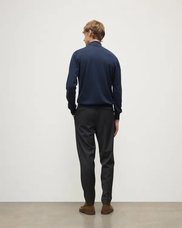 Johnstons Of Elgin Fin Cashmere Roll Neck Jumper - Navy